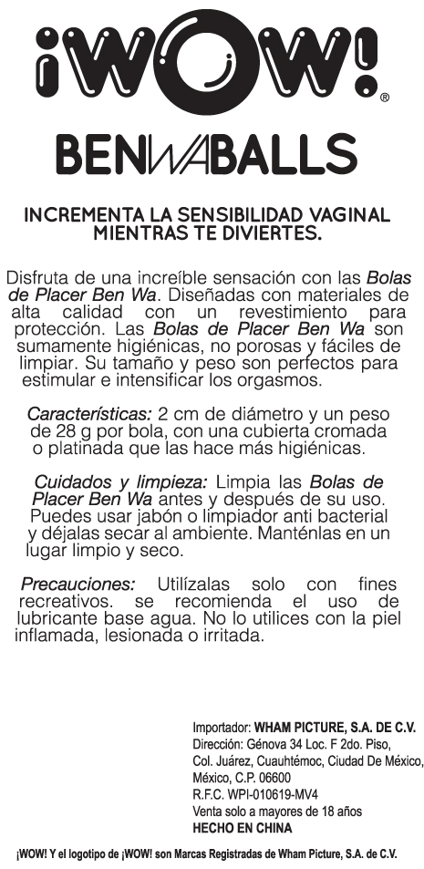 Mayorista de Juguetes sexuales BOLAS VAGINALES ¡WOW! BEN WA CROMO ...